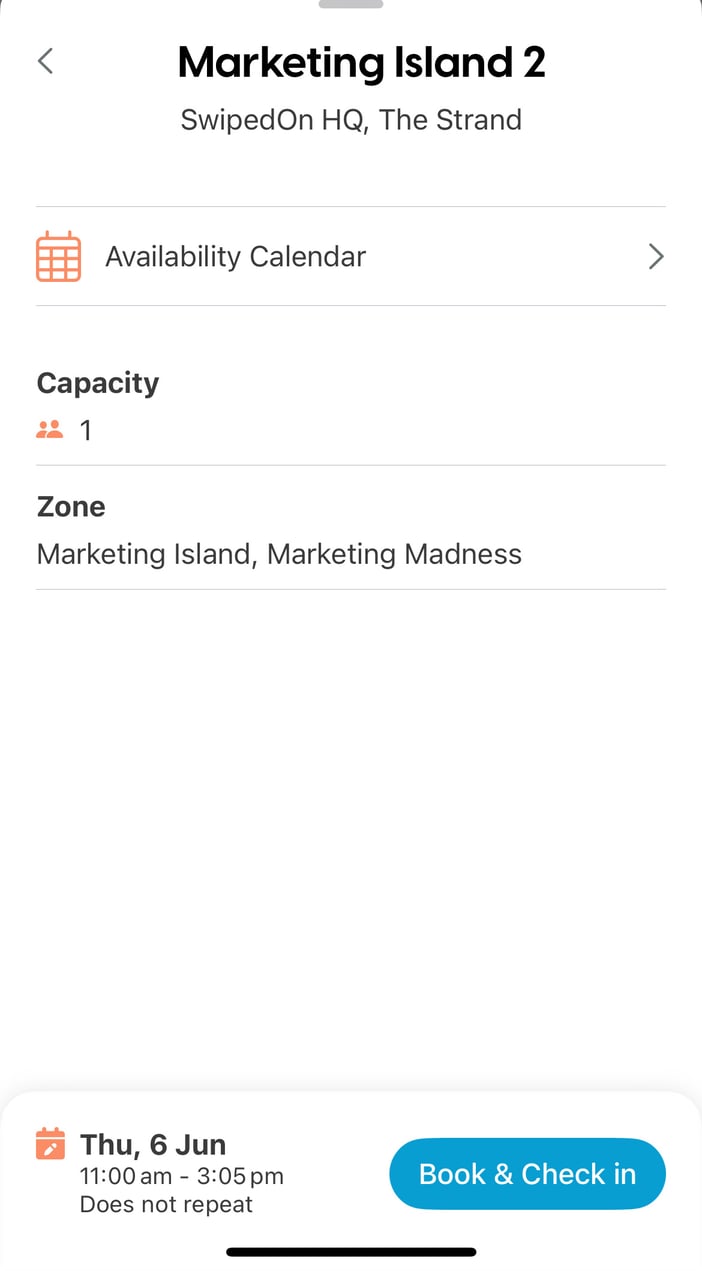 How to book a resource with SwipedOn Pocket
