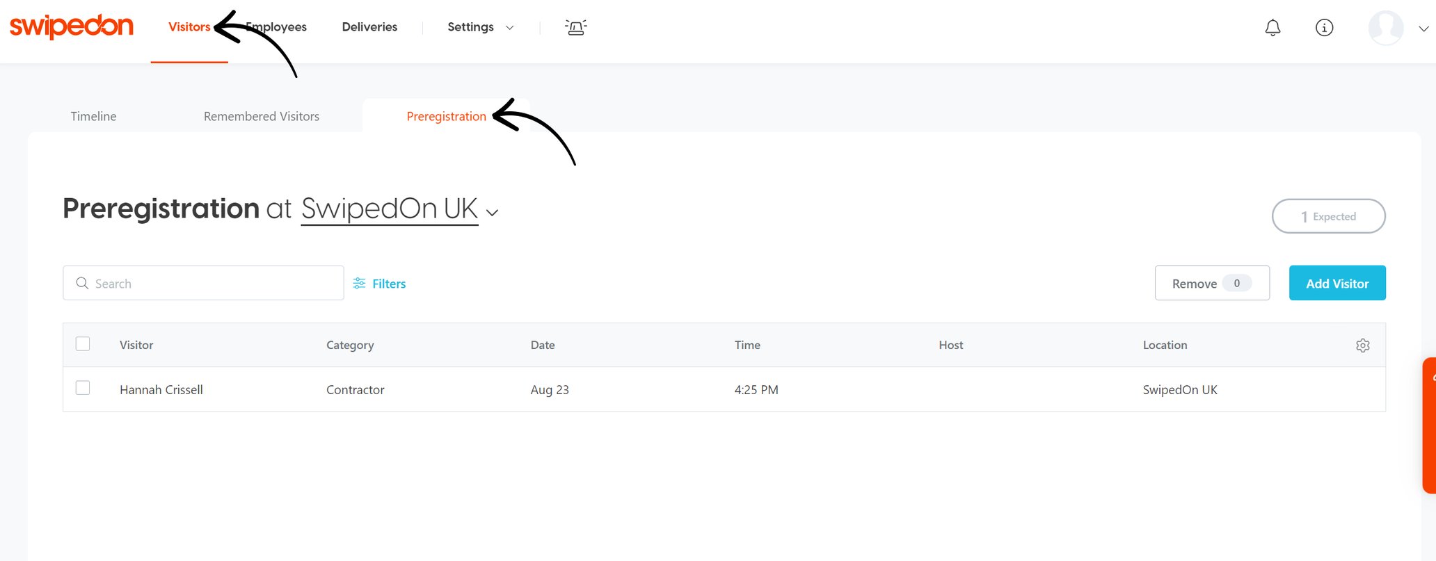 How to view a visitor’s induction status