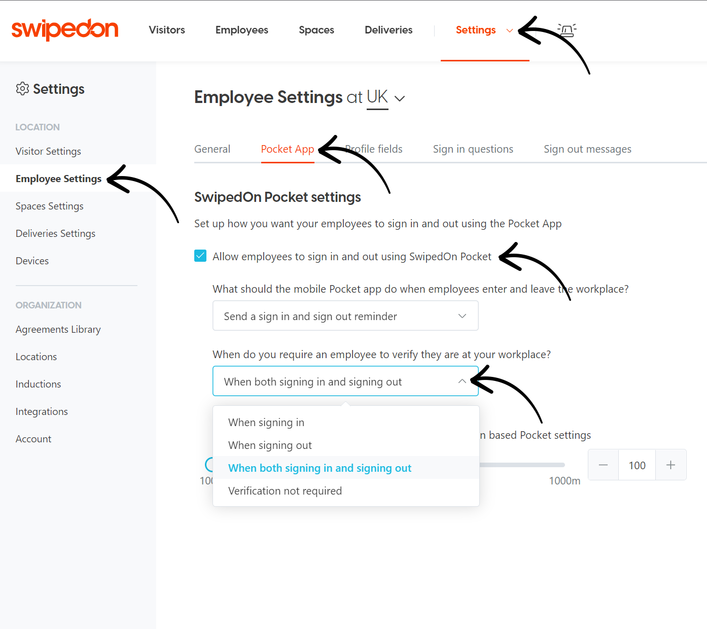 Location verification for employees