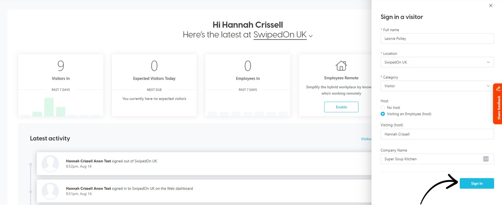 How to add a visitor