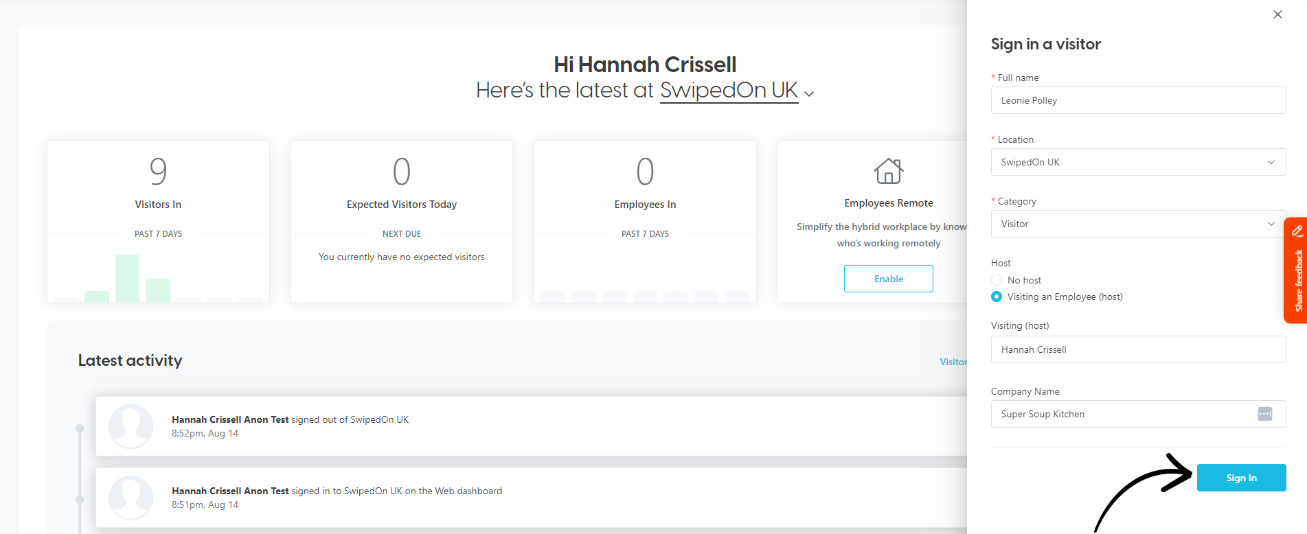 How to add a visitor