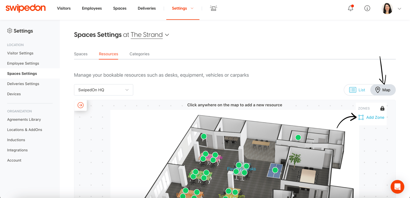 How to create a zone in SwipedOn Spaces