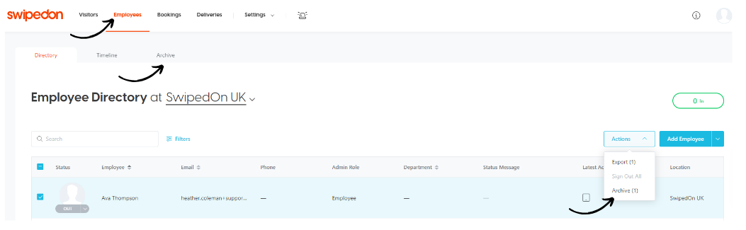 How to archive an employee