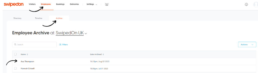 How to archive an employee