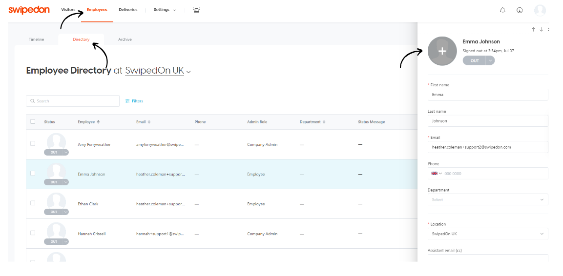 How to set an employee profile photo