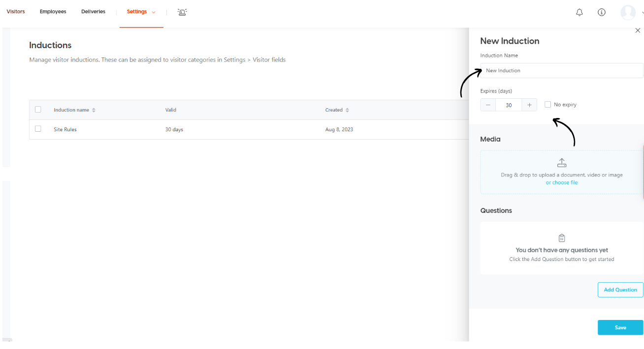 Getting started with Inductions