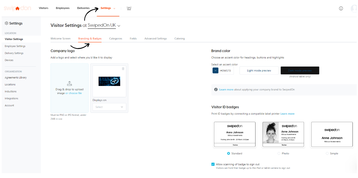 How to select an ID badge?