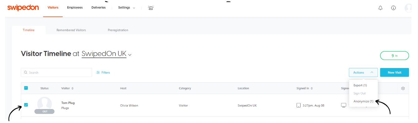 How to anonymize 'Visits'
