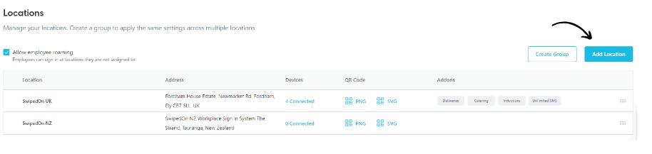 How to configure new locations on a multi-location plan