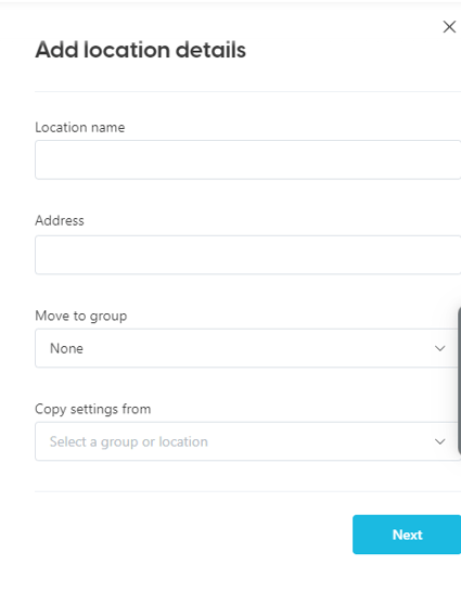 How to configure new locations on a multi-location plan