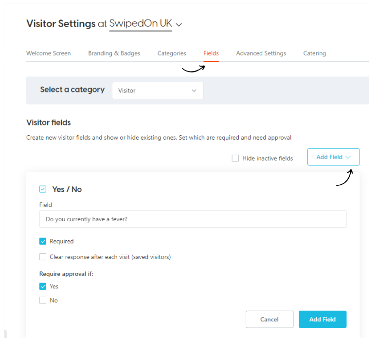 Visitor approval alerts