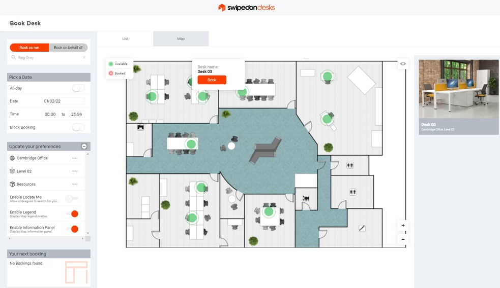 How to create a new desk booking - SwipedOn Desks