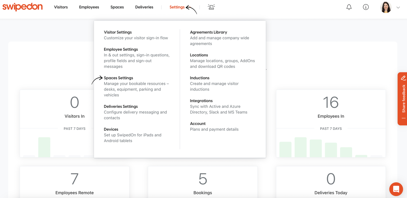 Getting started with SwipedOn Spaces