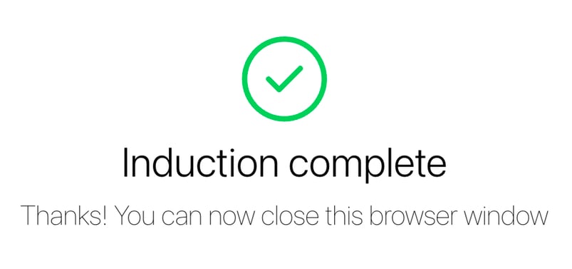 How a visitor completes an induction