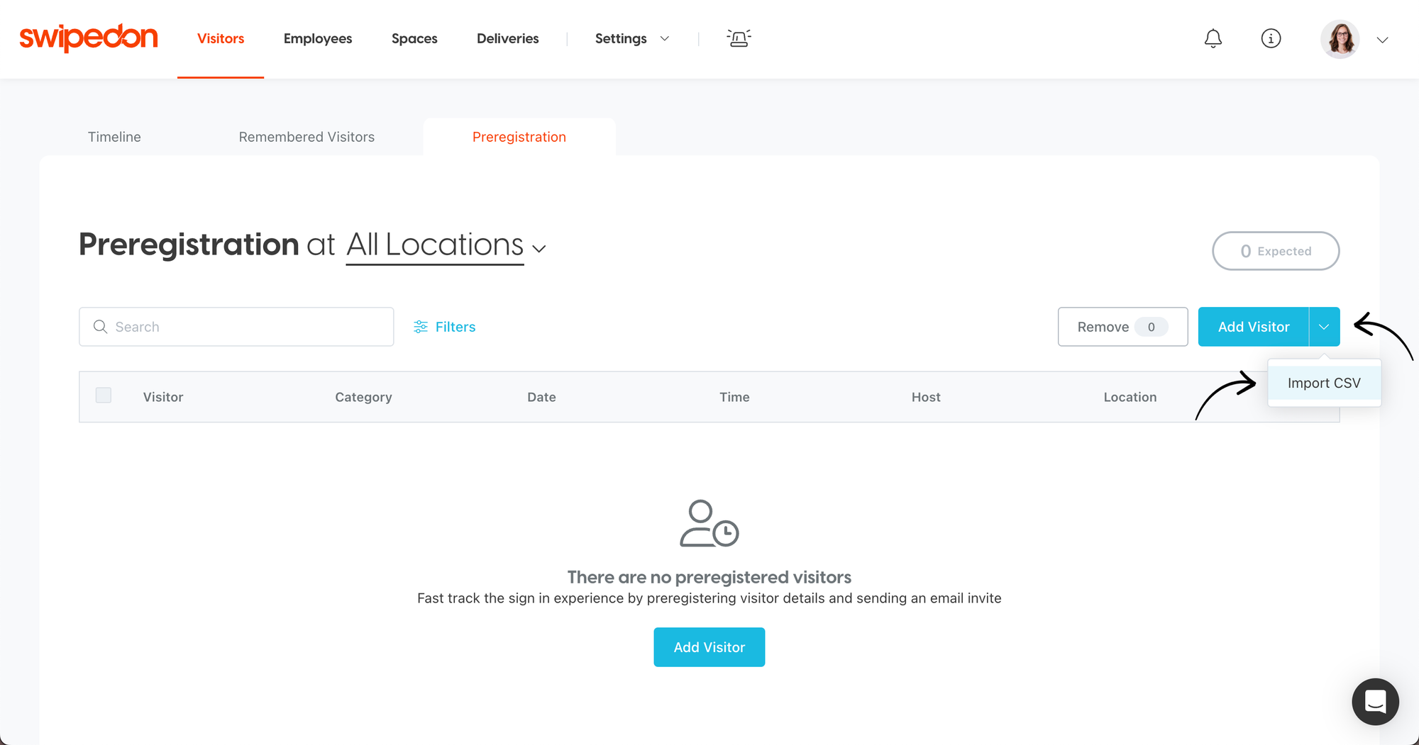How to preregister visitors in bulk