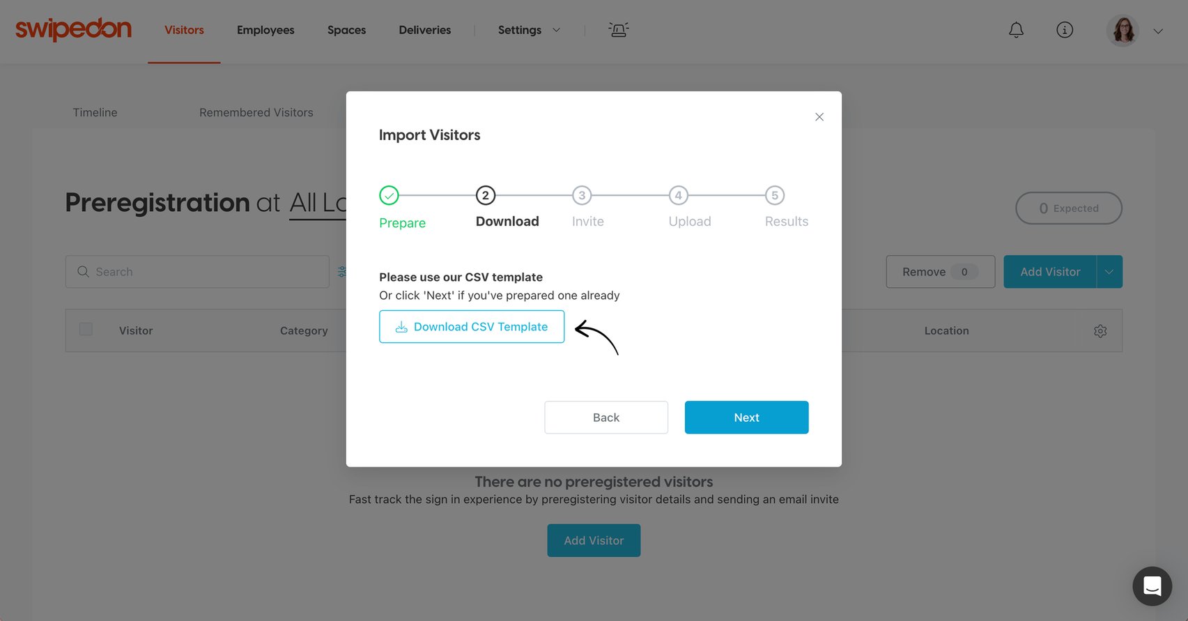 How to preregister visitors in bulk