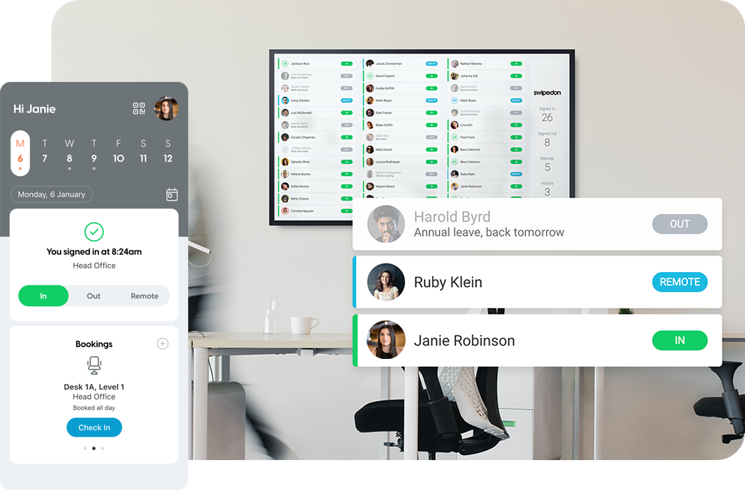 Employee Workplace Login | Contactless Employee Sign In App