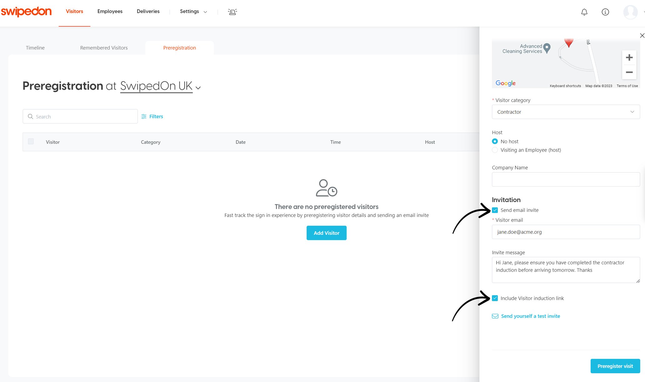 How to share an induction with visitors ahead of time