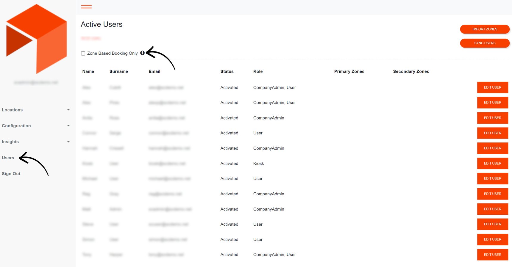 How to Import Primary and Secondary User Zones within SwipedOn Desks