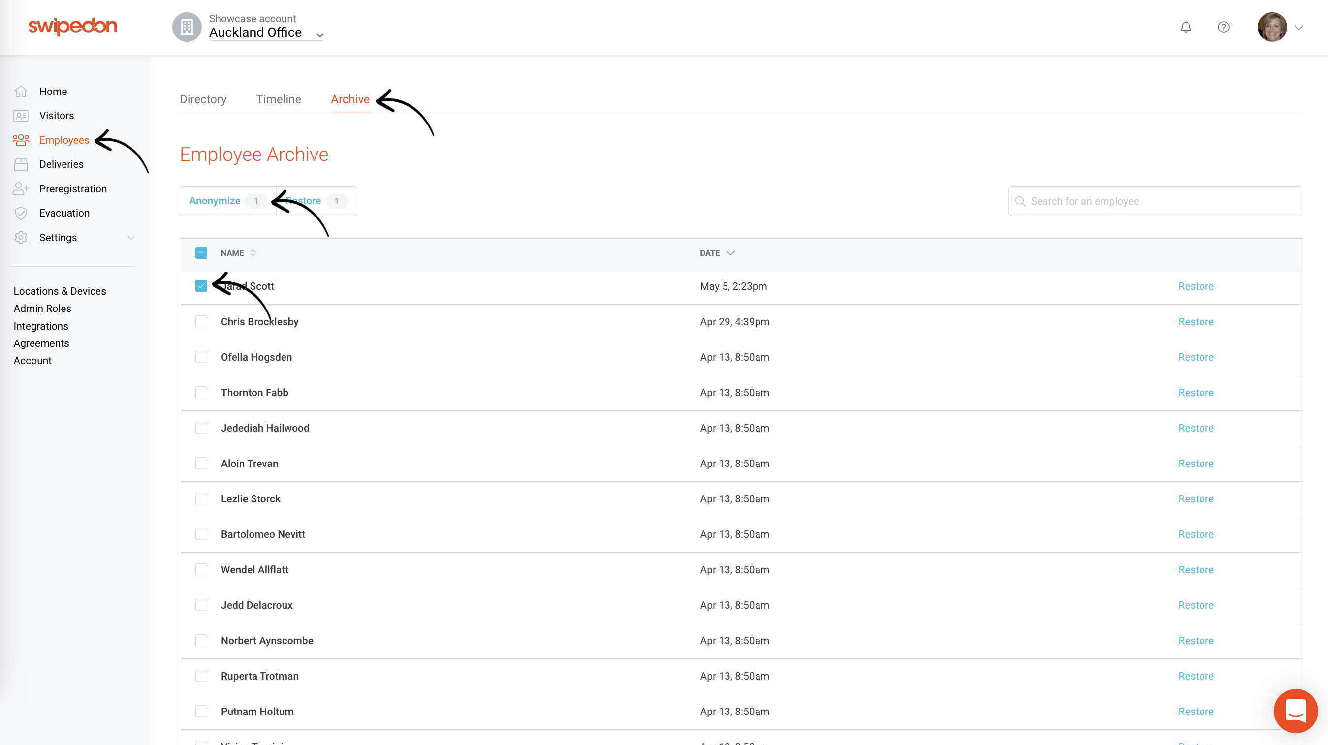 How to anonymize (delete) an employee