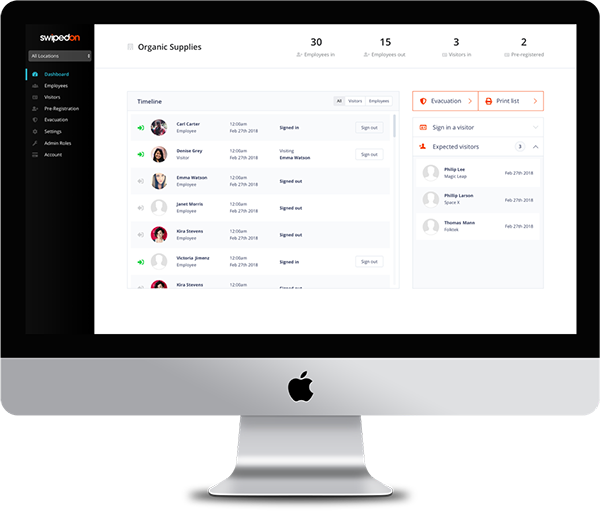 SwipedOn: Visitor Management System | Digital In and Out Board | Sign ...