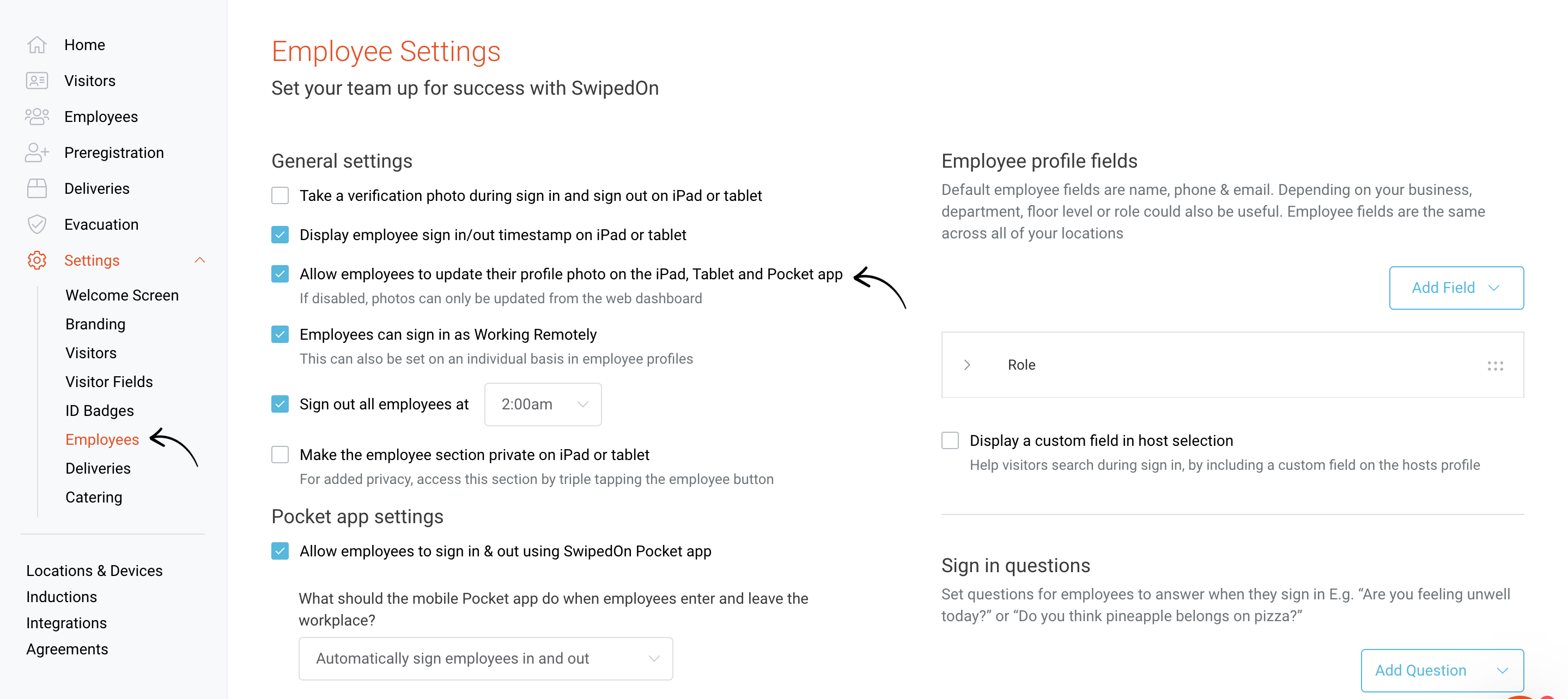 How to set an employee profile photo