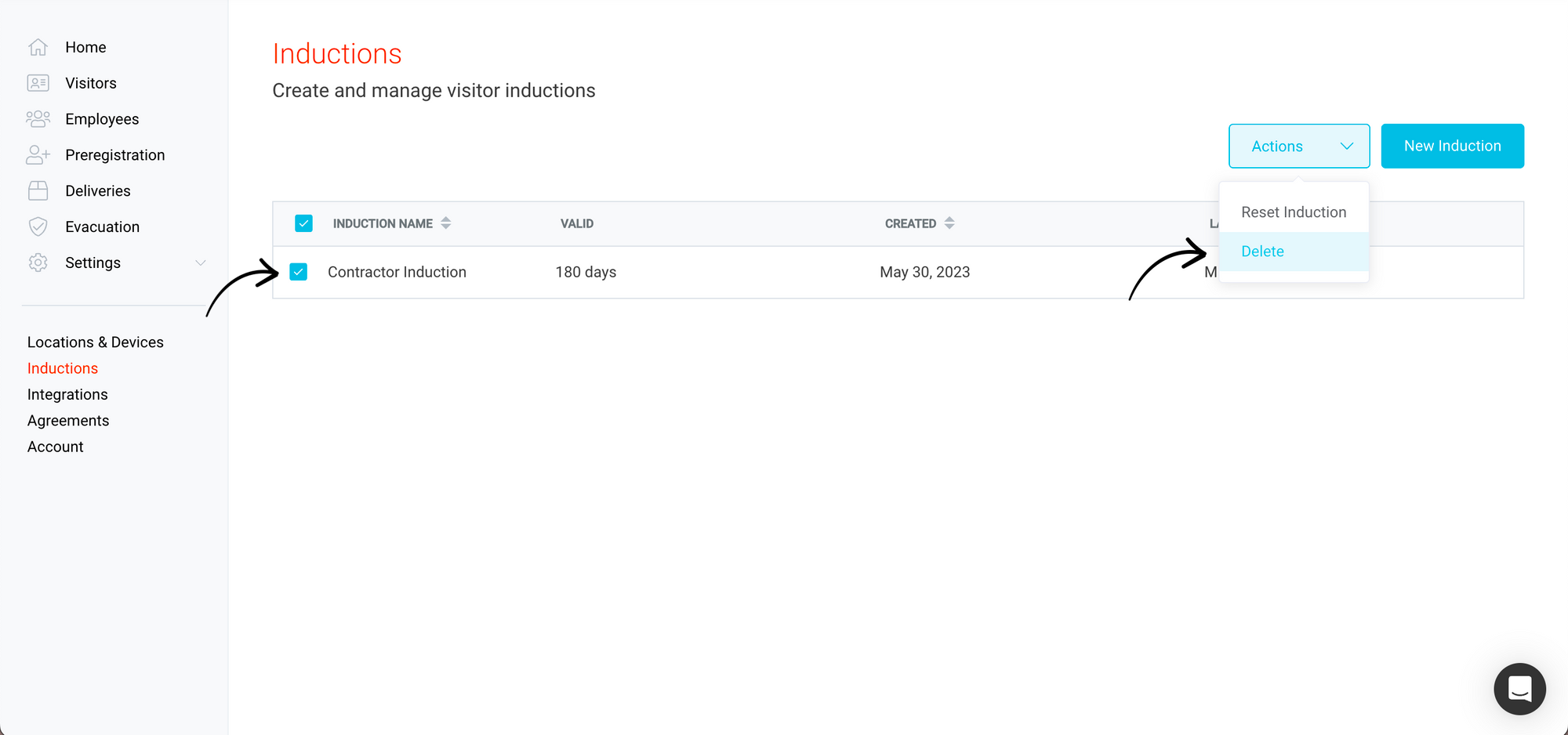 Getting started with Inductions