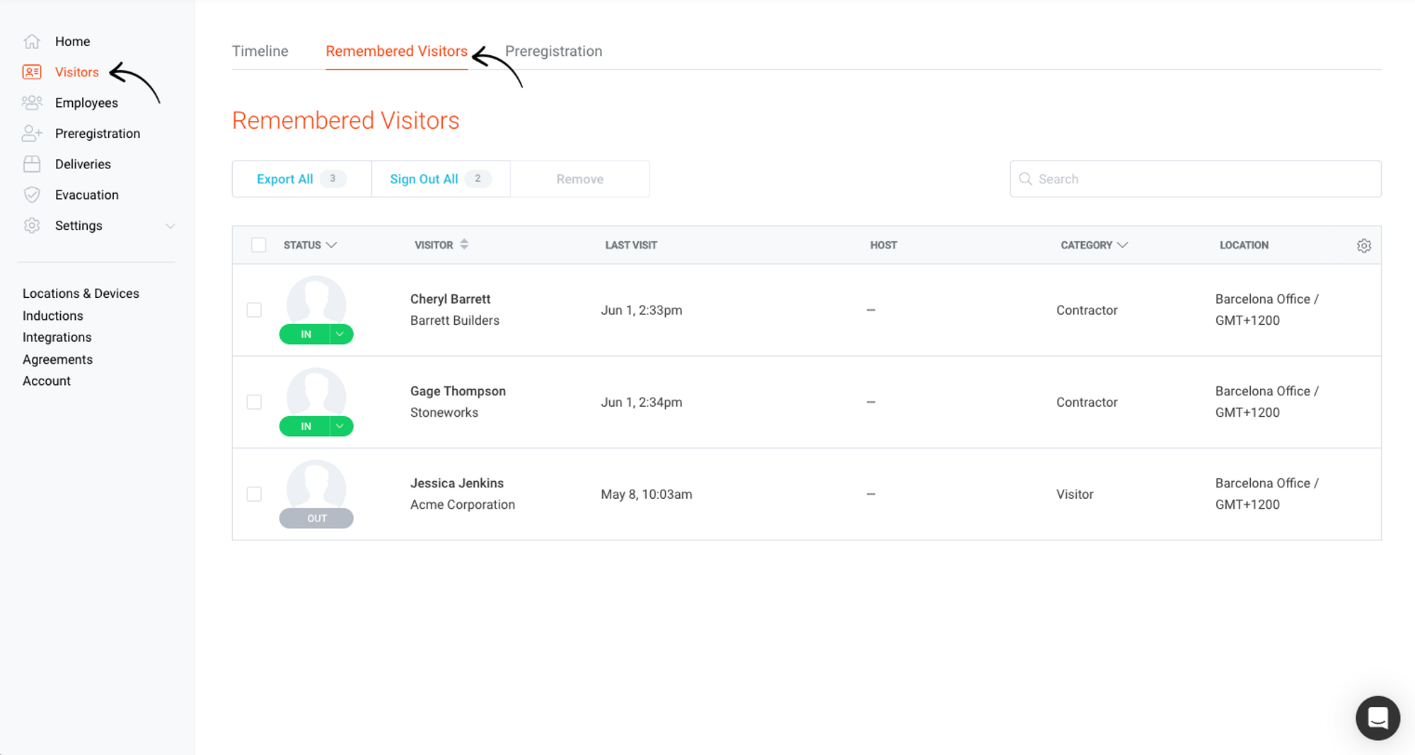 How to view a visitor’s induction status