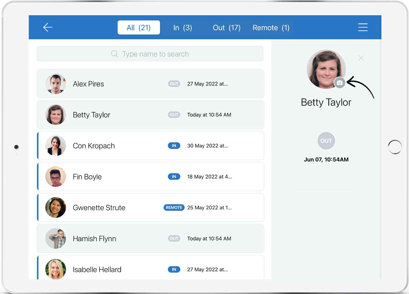 How to set an employee profile photo