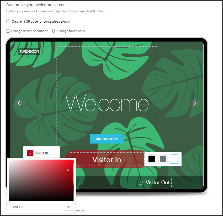 Welcome Screen Settings