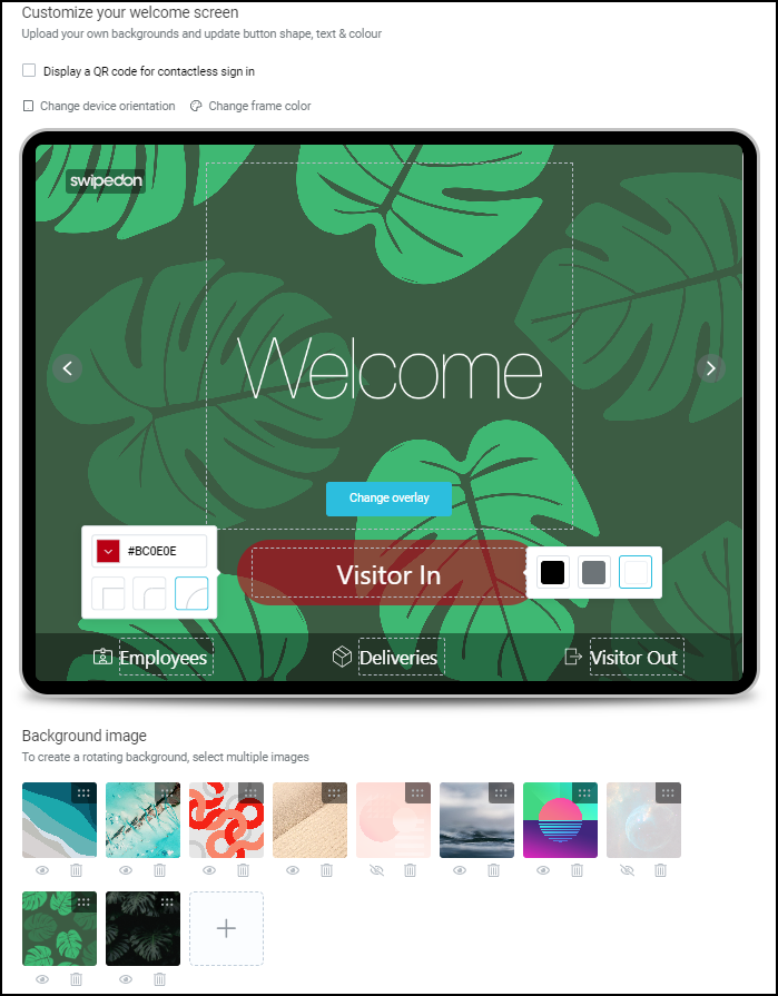 Welcome Screen Settings